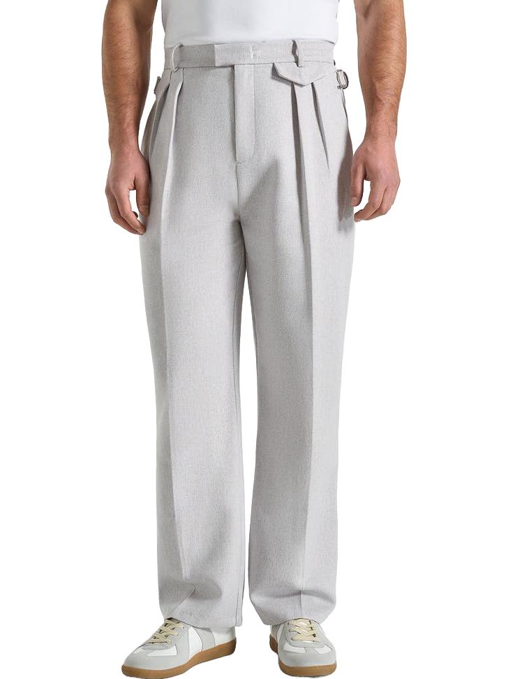 MANIÈRE DE VOIR Maniere De Voir Pierre Relaxed Fit Textured Pleated Tailored Trousers
